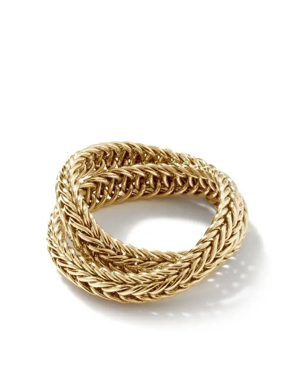 John Hardy 14kt Yellow Kami Chain Crossover Ring