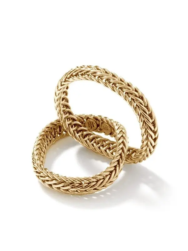 John Hardy 14kt Yellow Kami Chain Crossover Ring