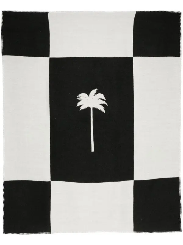 Palm Angels Checkerboard-jacquard Palm Tree Blanket