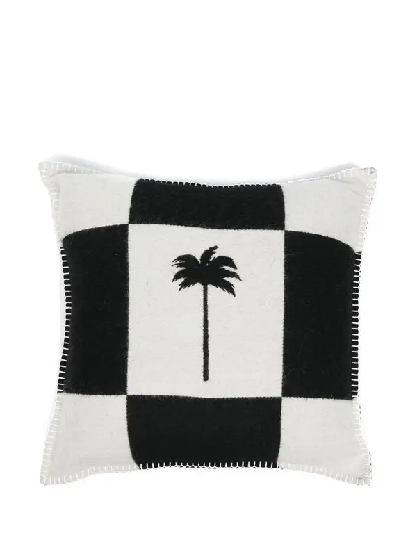 Palm Angels Logo-print Checked Cushion