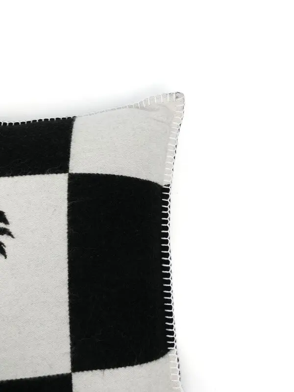 Palm Angels Logo-print Checked Cushion