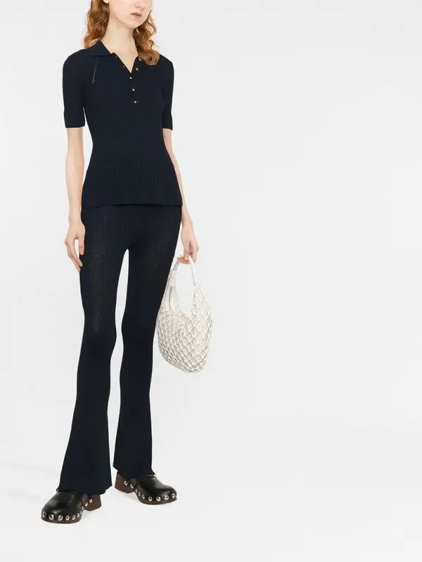 Stella McCartney Ribbed-knit Polo Top