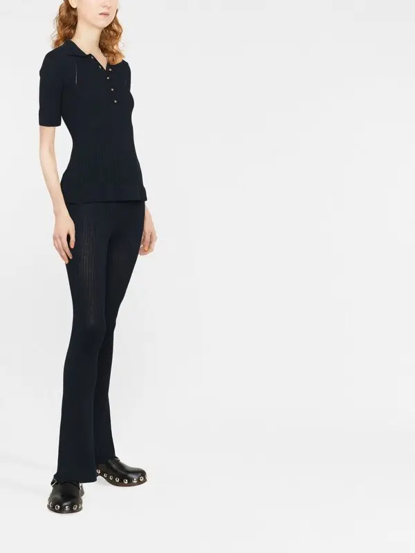 Stella McCartney Ribbed-knit Polo Top