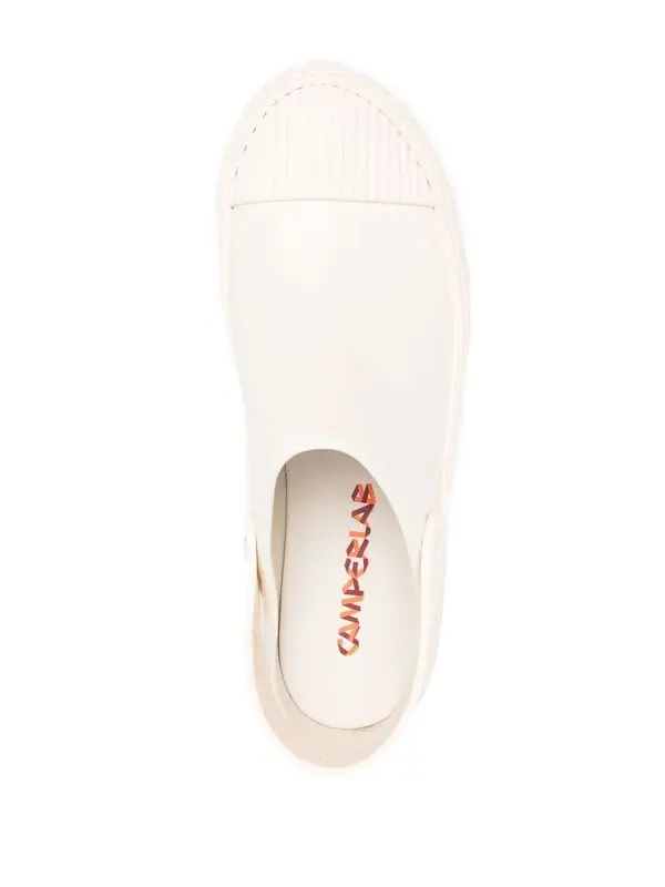 Camper Leather Chunky Mules - White