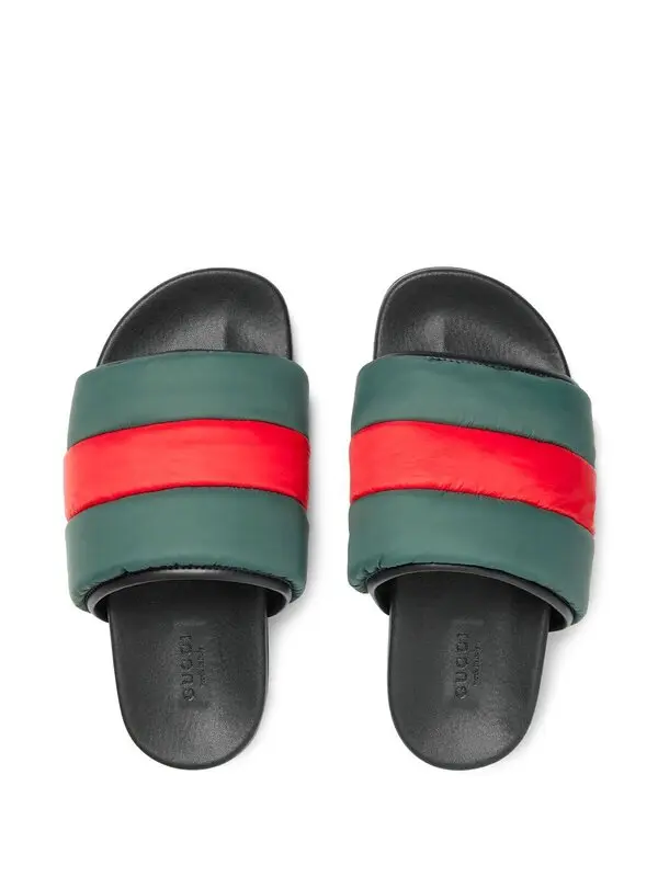 Gucci Web Stripe Padded Slides