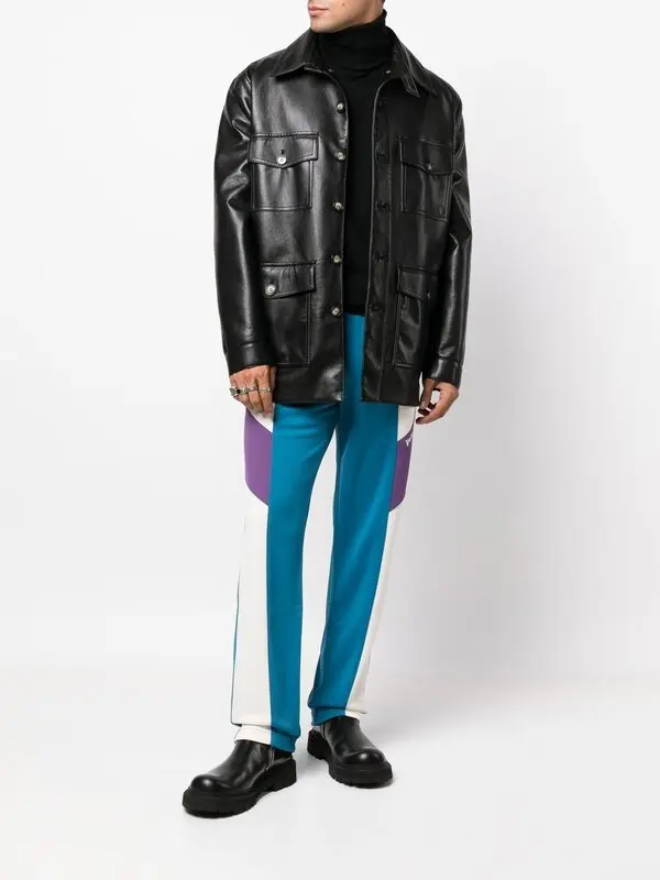 Palm Angels Colour-block Jersey Track Pants - Blue