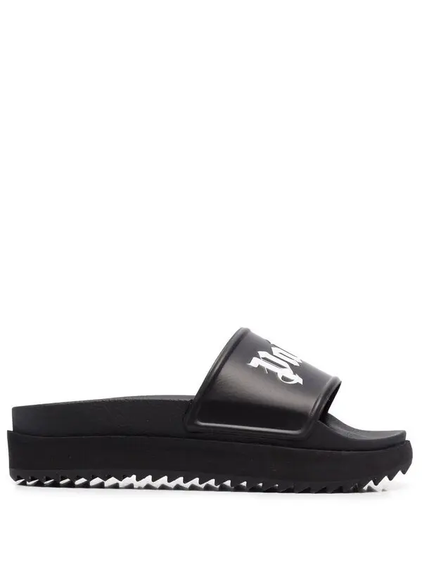 Palm Angels Platform Embossed-logo Sliders