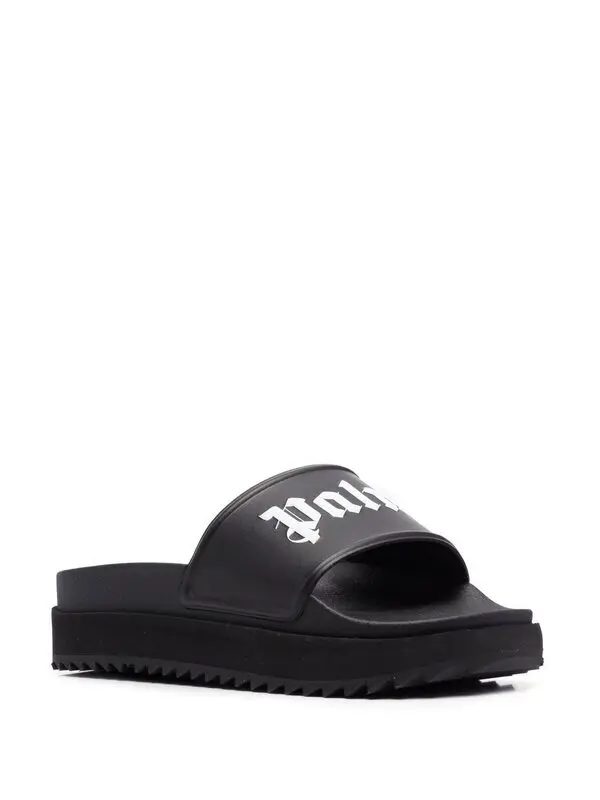 Palm Angels Platform Embossed-logo Sliders