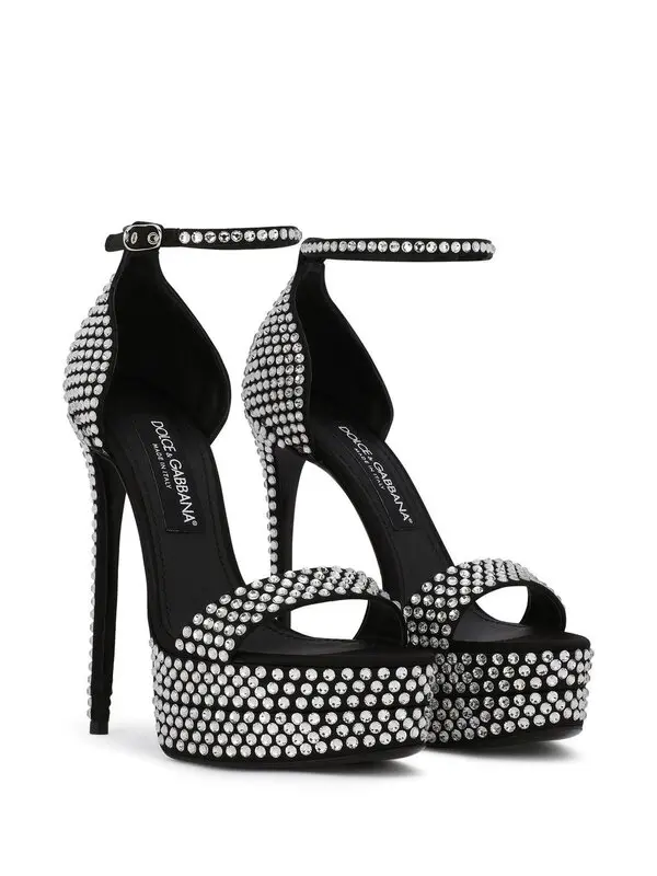 Dolce & Gabbana 145mm Rhinestone Platform Sandals