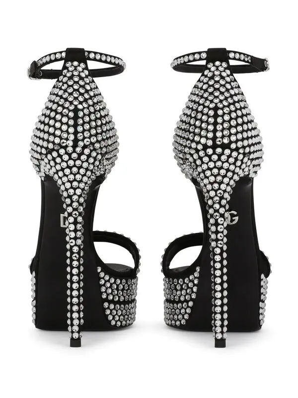 Dolce & Gabbana 145mm Rhinestone Platform Sandals