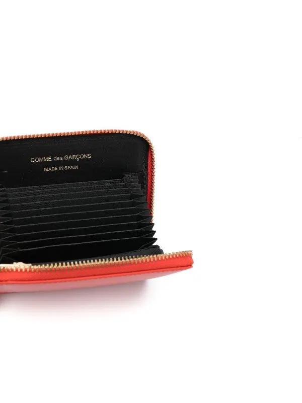 Comme Des Garçons Zip-up Leather Wallet - Red