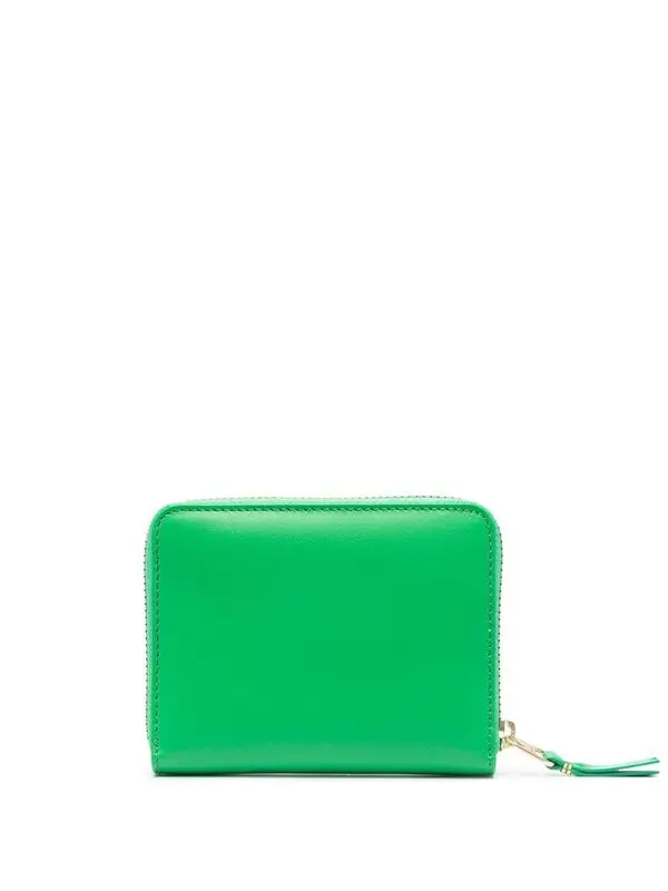 Comme Des Garçons Leather Zipped Wallet - Green