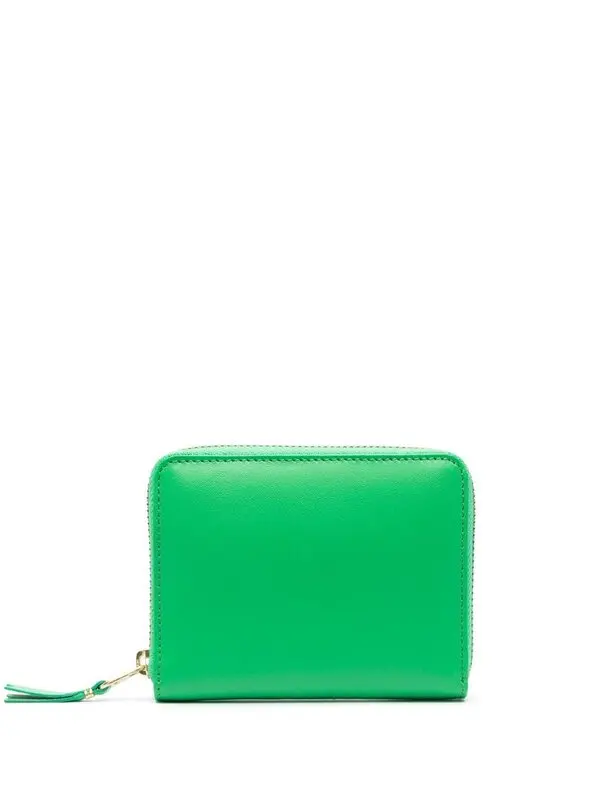 Comme Des Garçons Leather Zipped Wallet - Green