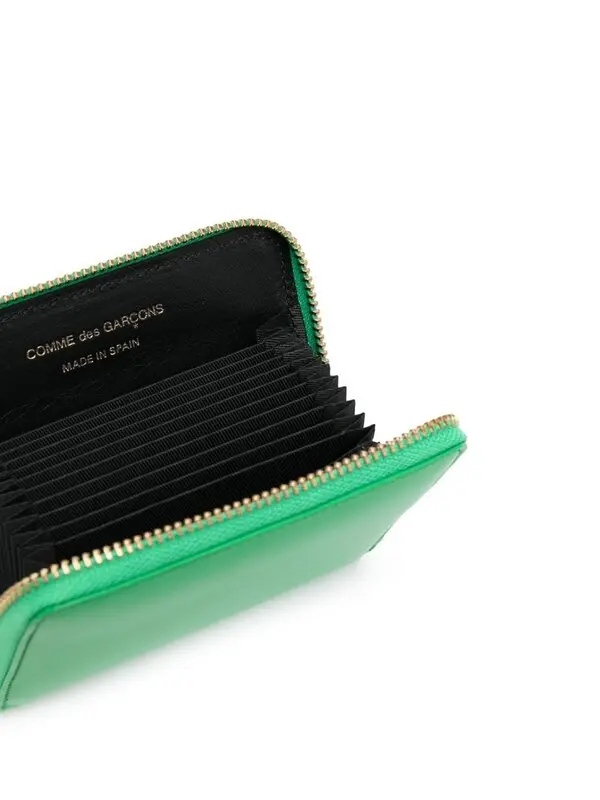 Comme Des Garçons Leather Zipped Wallet - Green
