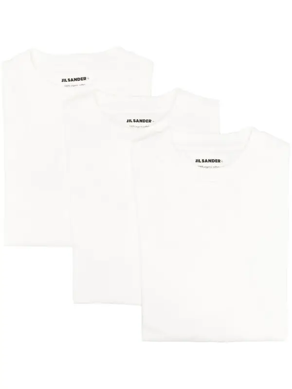 JIL SANDER Logo-patch Crew-neck T-shirt - White