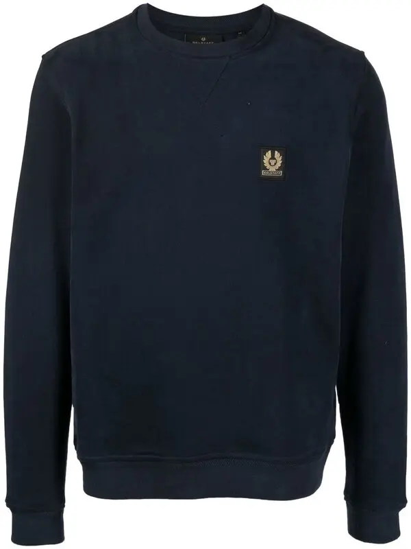 Belstaff Logo-patch Cotton Sweatshirt - Blue