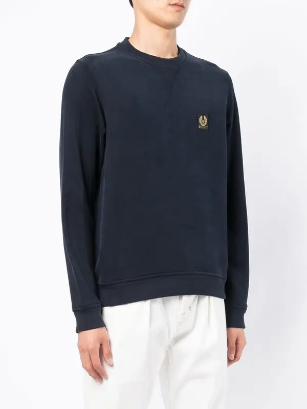 Belstaff Logo-patch Cotton Sweatshirt - Blue