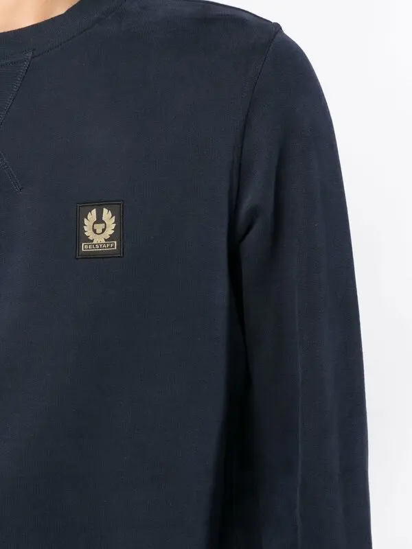 Belstaff Logo-patch Cotton Sweatshirt - Blue