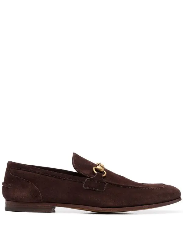 Gucci Jordaan Suede Loafers - Brown