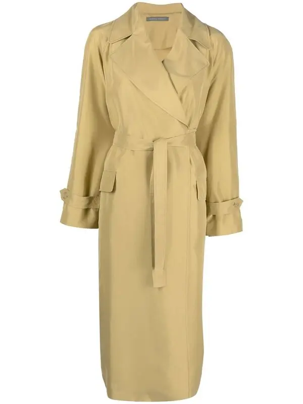 Alberta Ferretti Wrap-over Silk Trench Coat