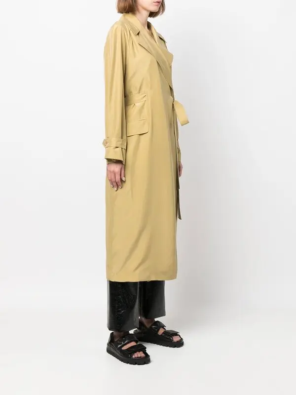 Alberta Ferretti Wrap-over Silk Trench Coat