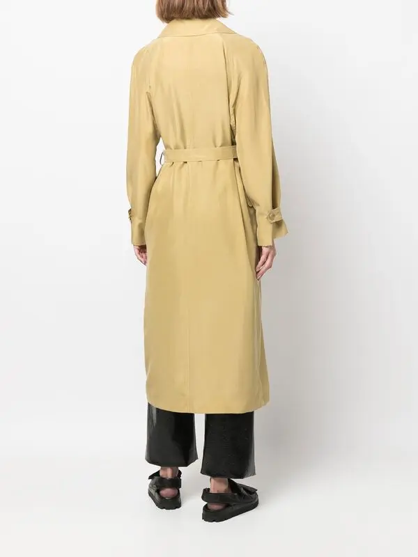 Alberta Ferretti Wrap-over Silk Trench Coat