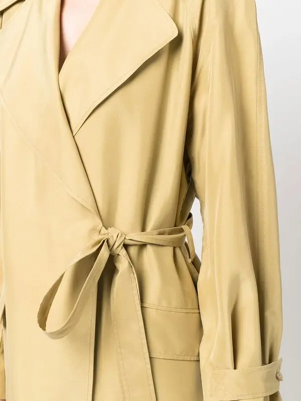 Alberta Ferretti Wrap-over Silk Trench Coat