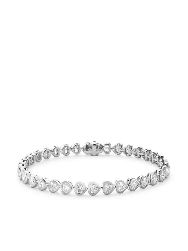 PRAGNELL 18kt White Gold Heart-shaped Diamond Line Bracelet - Silver