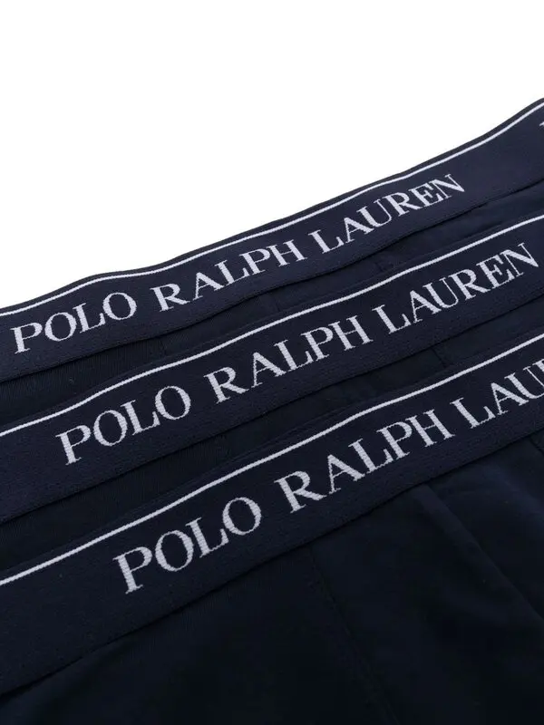 Polo Ralph Lauren Logo Waistband Boxer Briefs 3 Pack - Blue