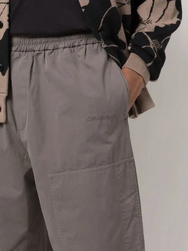 Off-White Wide-leg Trousers - Grey