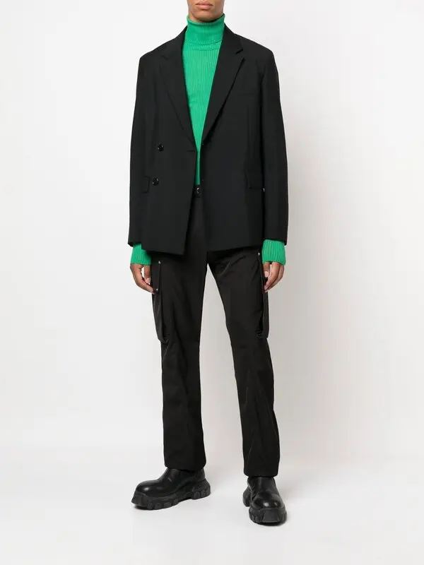 Off-White Rib-knit Roll Neck Sweater - Green