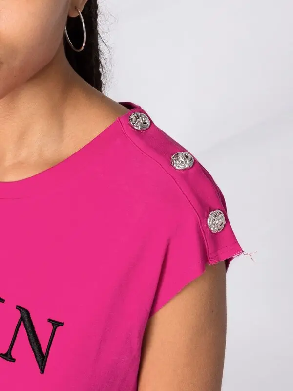 Philipp Plein Logo-embroidered T-shirt Dress
