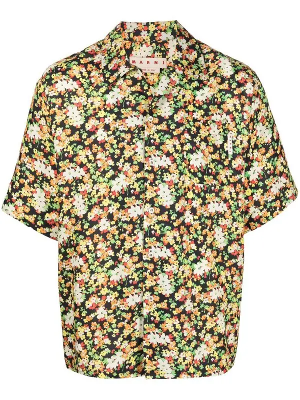 Marni Floral Short-sleeve Shirt - Black