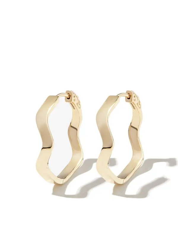 Mateo 14kt Yellow Curve Hoop Earrings - Gold