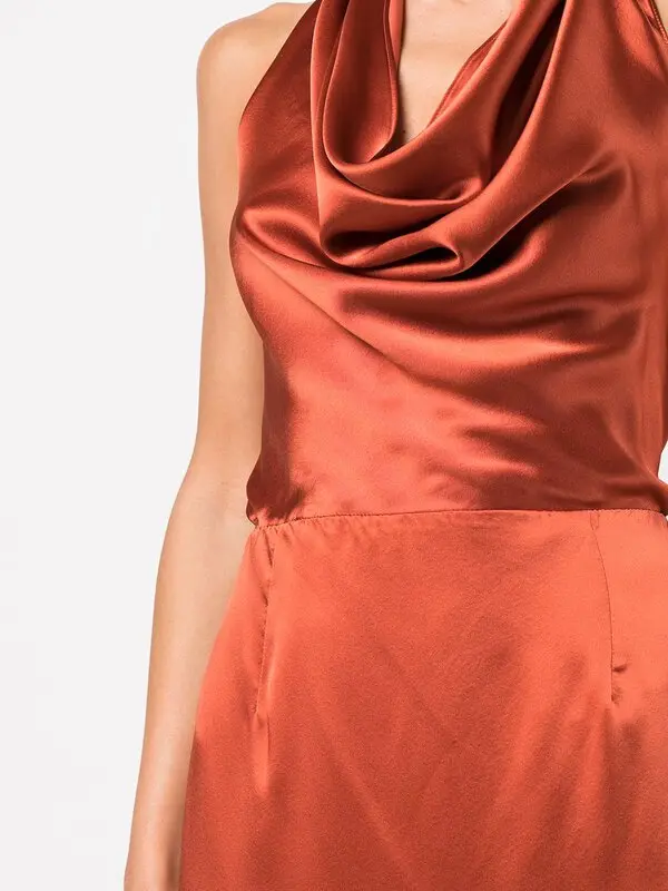 Voz Convertible Halterneck Silk Dress - Red