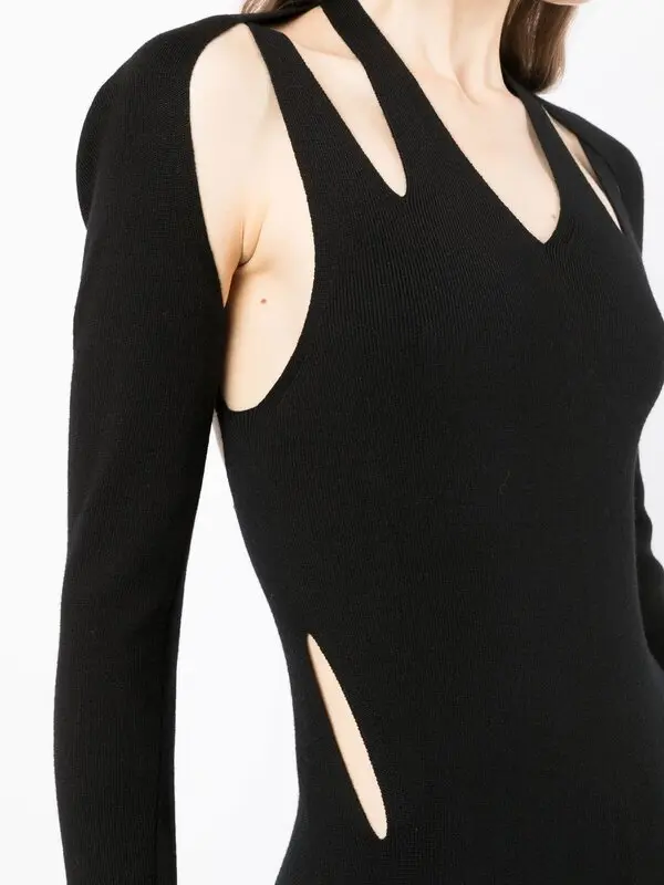DION LEE Cut-out Knit Midi Dress