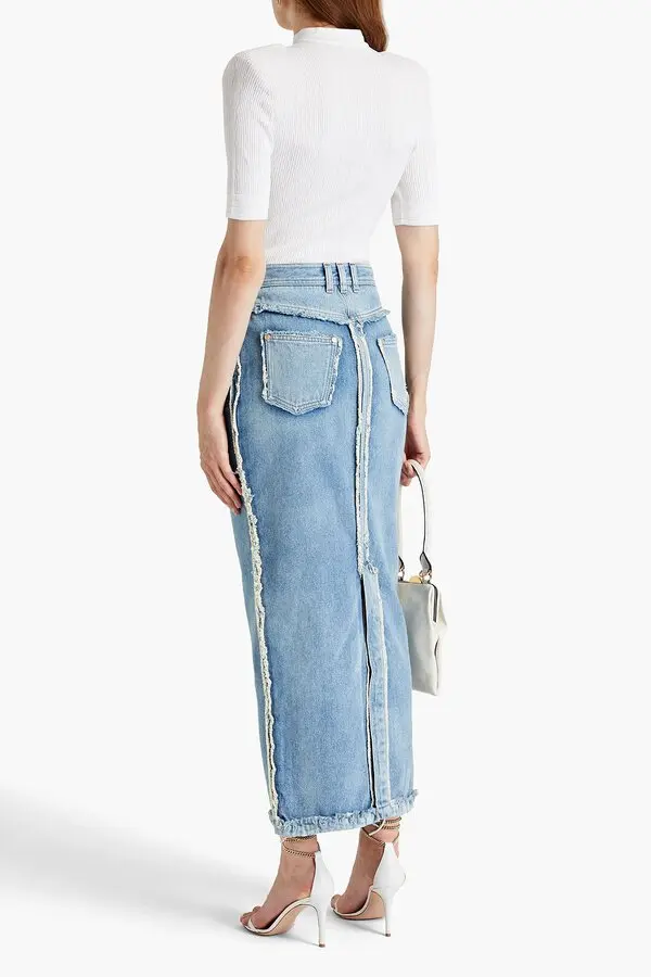 Balmain Ribbed-knit Lace-up Top