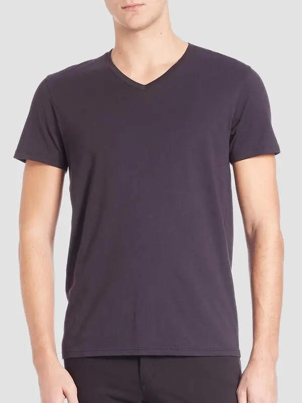 Vince Short-sleeve V-neck T-shirt - Black