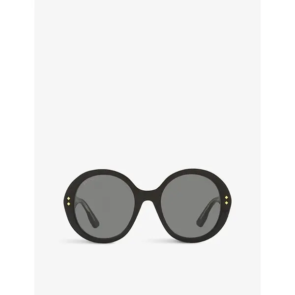 Gucci Gg1081s Round-Frame Sunglasses In Black - 50% Off  display picture 3