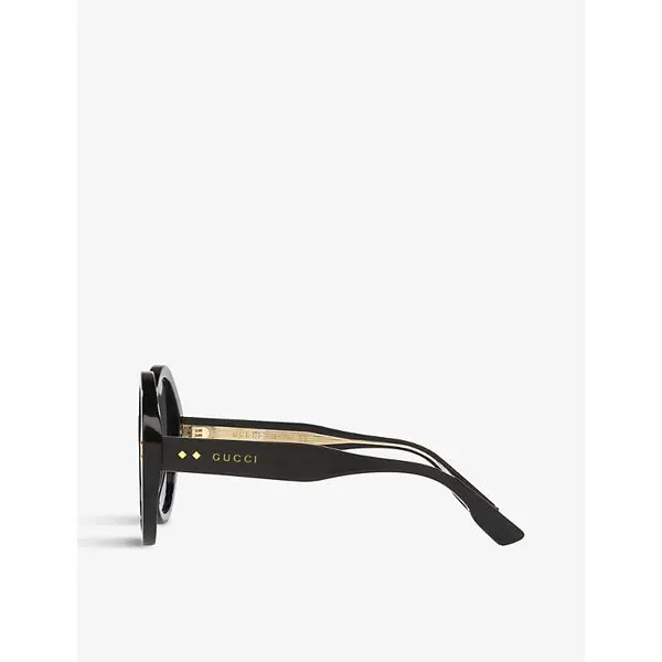 Gucci Gg1081s Round-Frame Sunglasses In Black - 50% Off  display picture 1