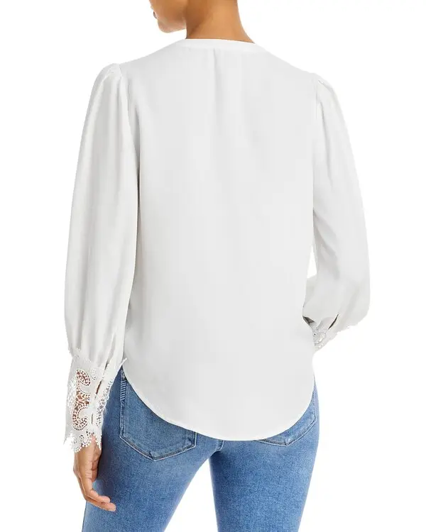L'Agence Ava Lace Cuff Blouse - Ivory