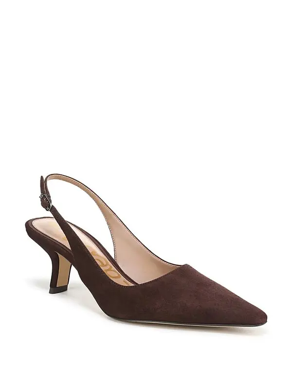 Sam Edelman Bianka Slingback Kitten Heels - Cafe Noir