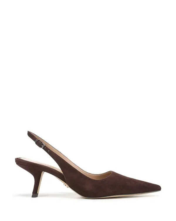 Sam Edelman Bianka Slingback Kitten Heels - Cafe Noir