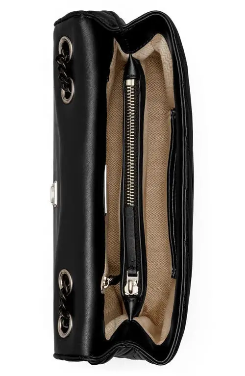 Tory Burch Kira Chevron Convertible Shoulder Bag - Black/silver