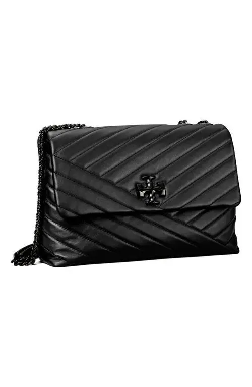 Tory Burch Kira Chevron Convertible Shoulder Bag - Black/silver