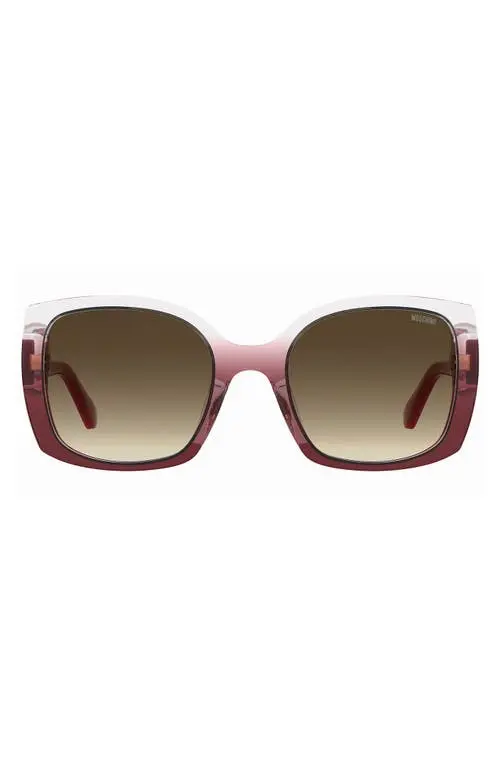 Moschino 54mm Square Sunglasses - Crystal Red / Brown Gradient