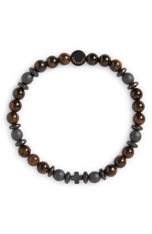 Caputo & Co Tiger's Eye Grounding Stretch Bracelet - Brown