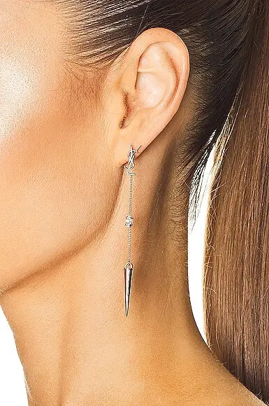 Saint Laurent Rhinestone Spike Earring In Na