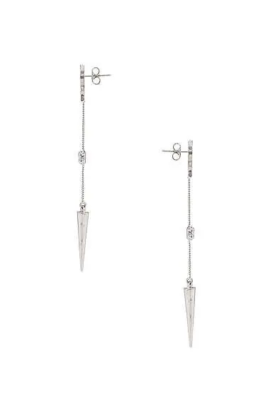 Saint Laurent Rhinestone Spike Earring In Na