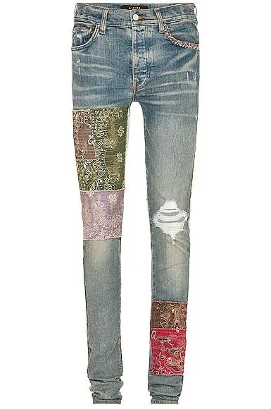 Amiri Bandana Art Patch Jean In Blue